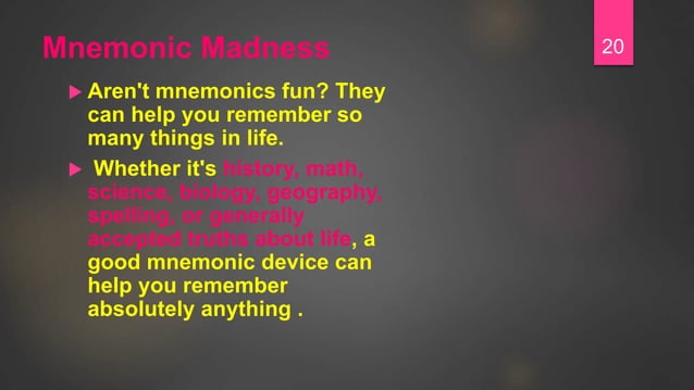 Vocabulary mnemonics | PPT