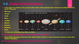 Acronyms To Remember The Planets