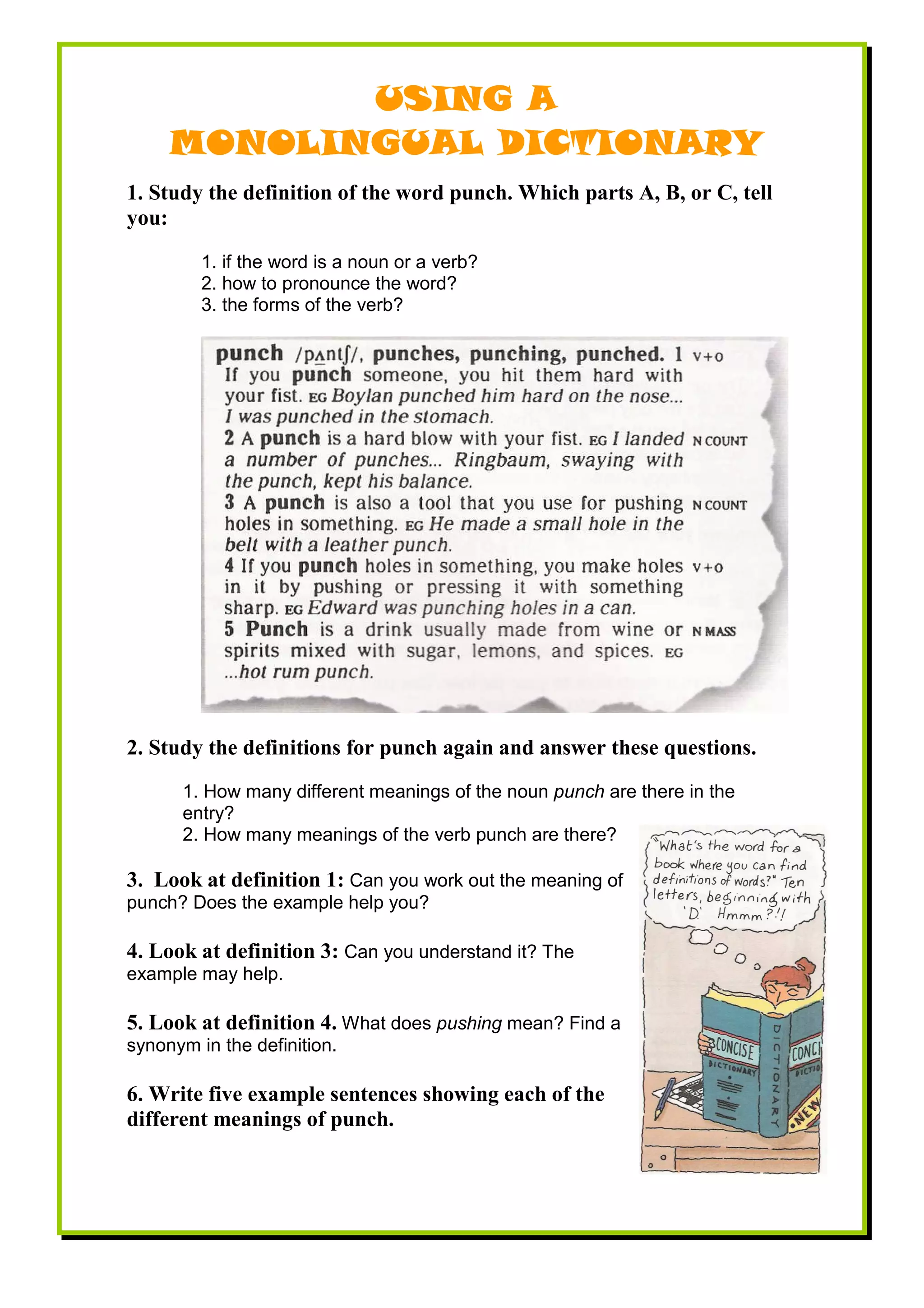 Vocabulary monolingual dictionary | PDF