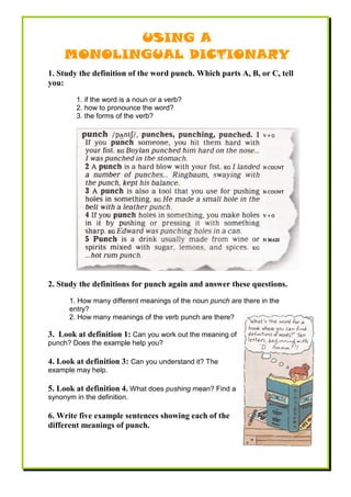 Vocabulary monolingual dictionary | PDF