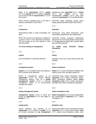 Vocabulary of ISO 9000 (Indonesia) | PDF