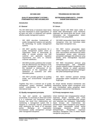 Vocabulary of ISO 9000 (Indonesia) | PDF