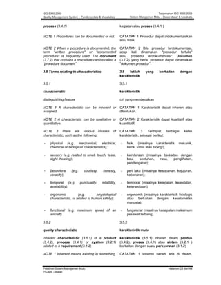 Vocabulary of ISO 9000 (Indonesia) | PDF