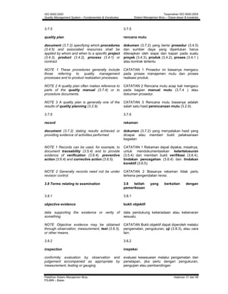 Vocabulary of ISO 9000 (Indonesia) | PDF