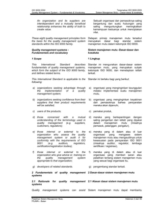 Vocabulary of ISO 9000 (Indonesia) | PDF