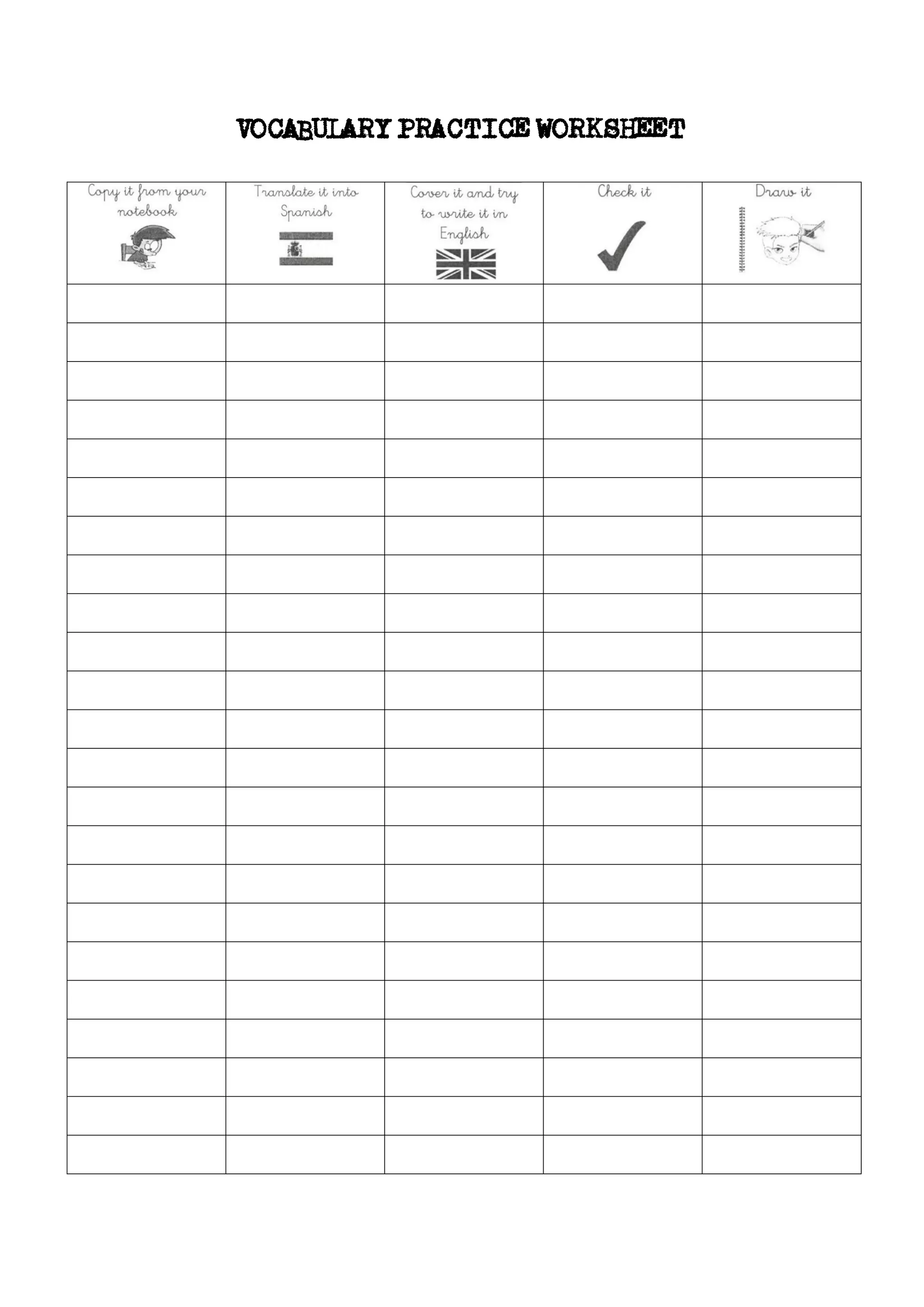 Vocabulary practice worksheet | PDF