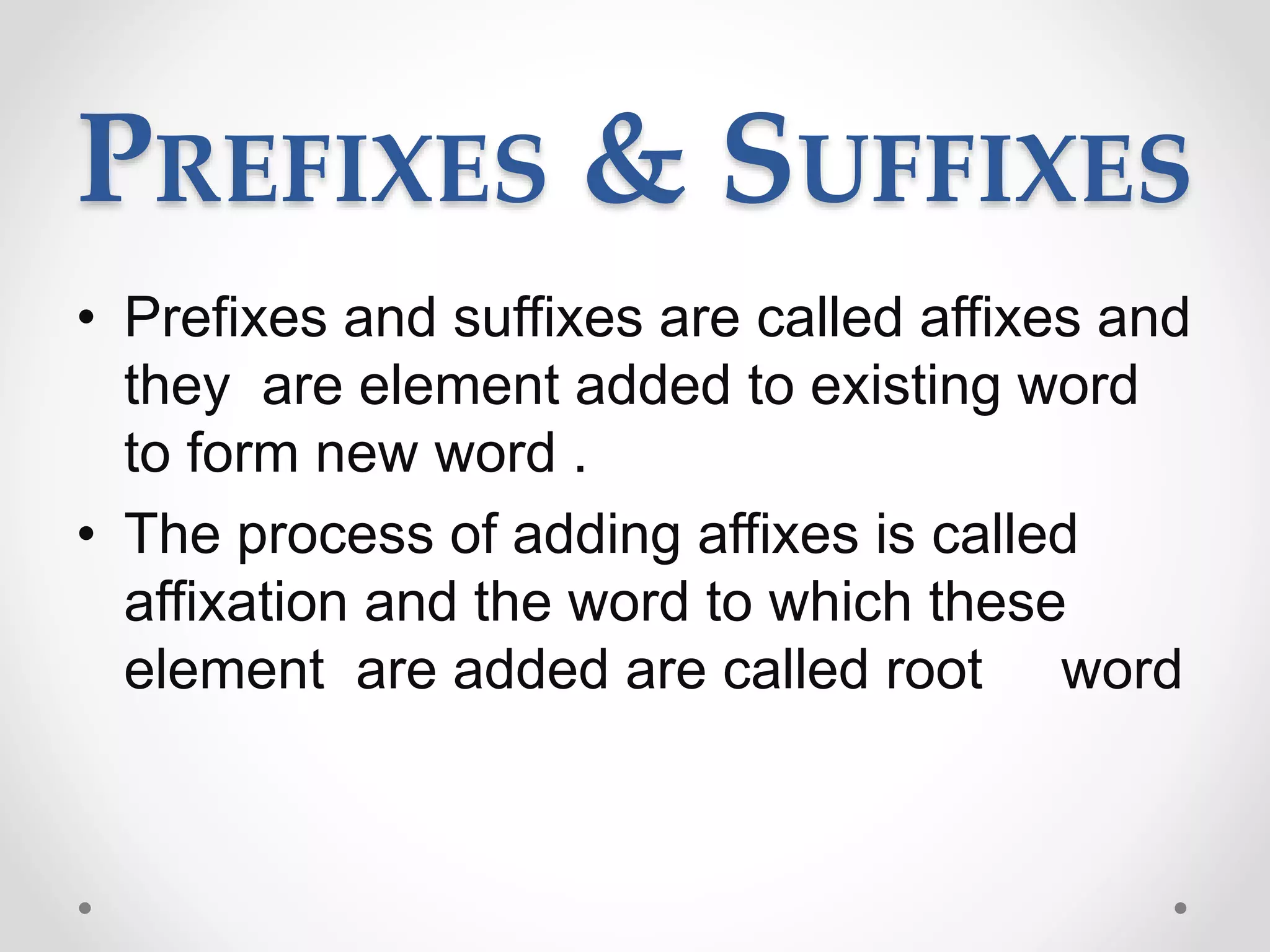 Vocabulary,prefixes and suffixes | PPT