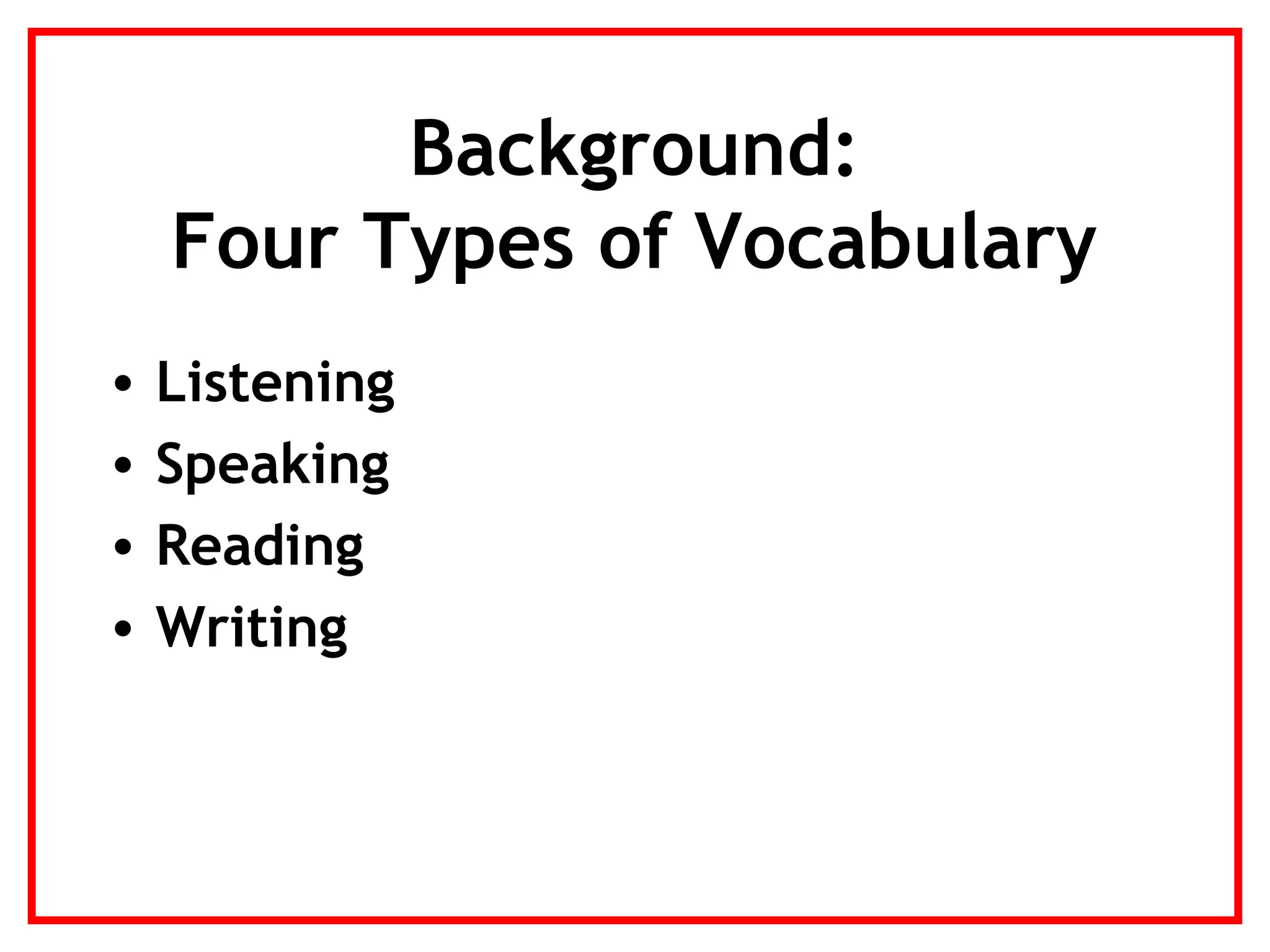 Vocabulary Slides - Selecting & Teaching | PPT