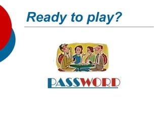 VOCABULARY REVIEW ACTIVITY GAME. PASSWORD | PPT