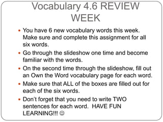 Vocabulary review 4 | PPTX