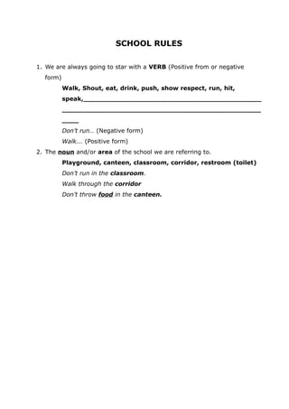 Vocabulary school rules | DOC