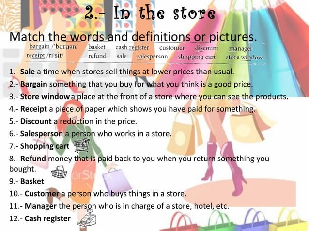 Vocabulary (shopping) traducción finalizada | PPT | Grocery Shopping ...