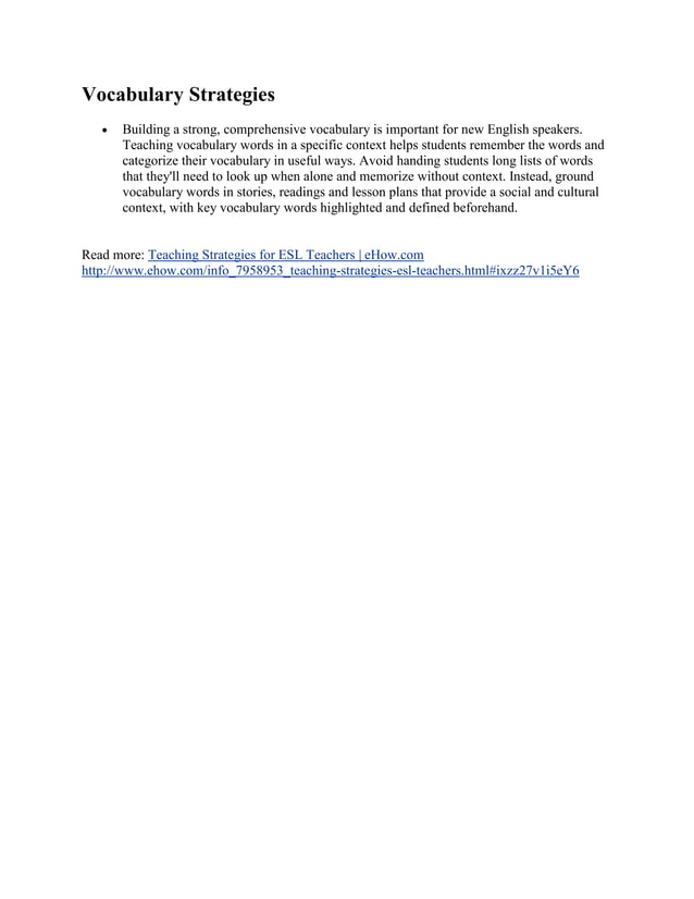 Vocabulary strategies | DOCX