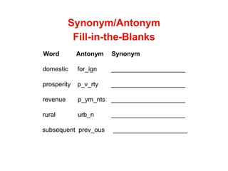 Vocabulary Tools and strategies | PPT