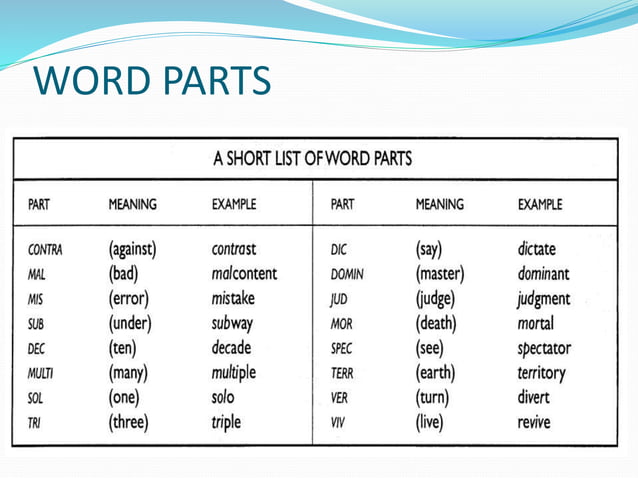 Vocabulary structural clues | PPTX