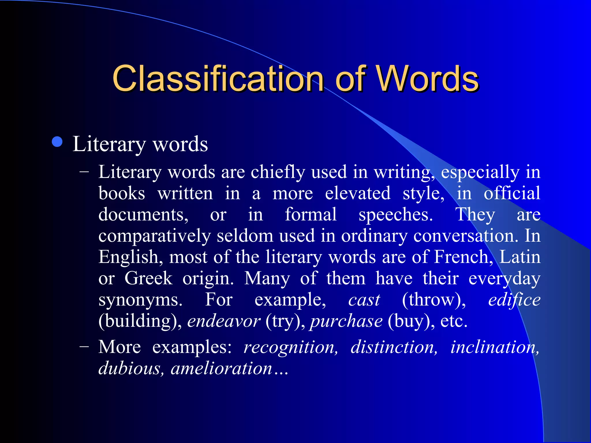 Stylistic Classification of English Vocabulary | PPT