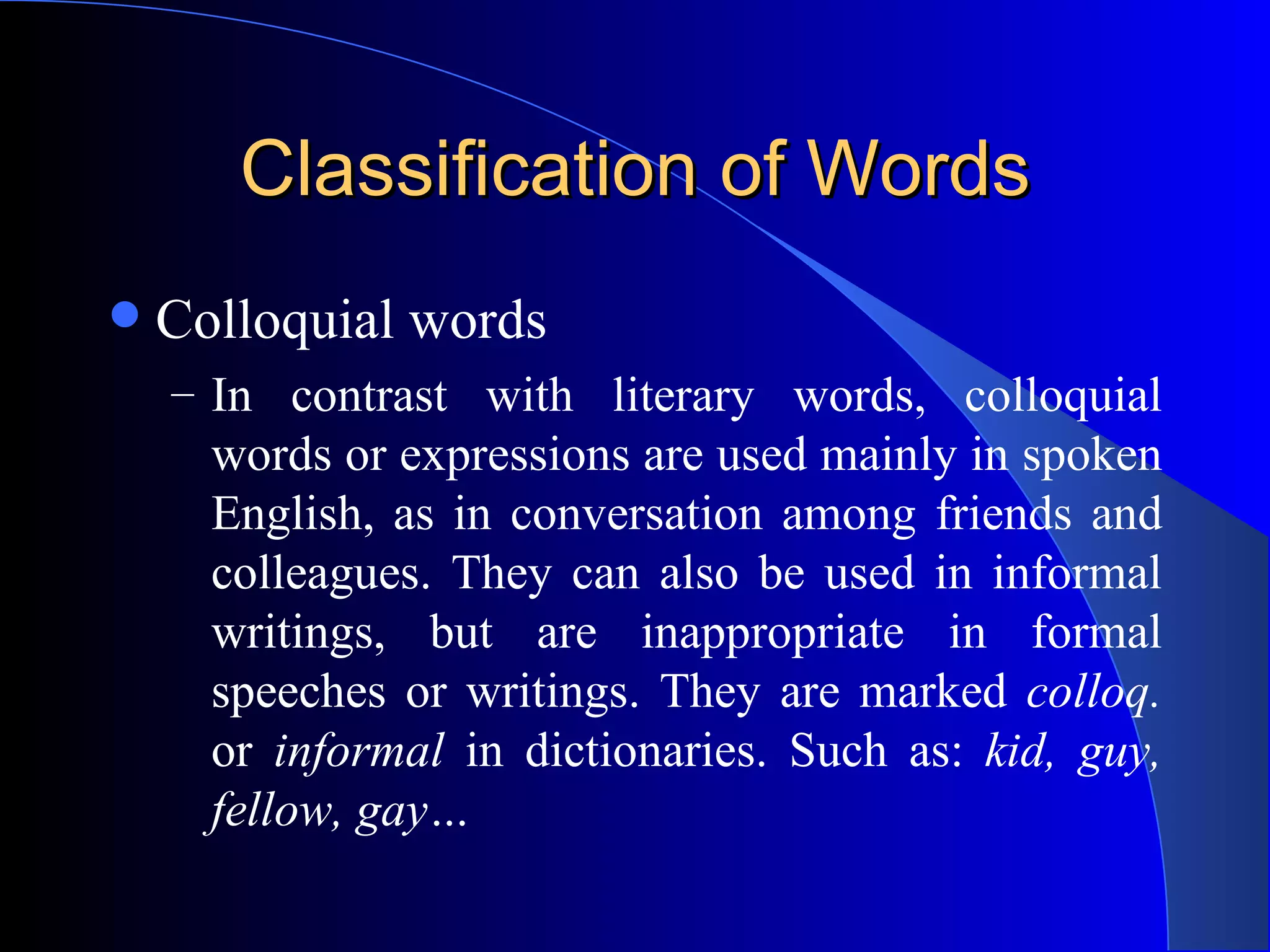 Stylistic Classification of English Vocabulary | PPT