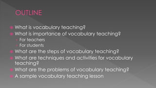 Vocabulary teaching | PPTX