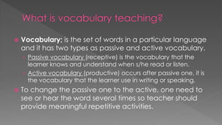 Vocabulary teaching | PPTX