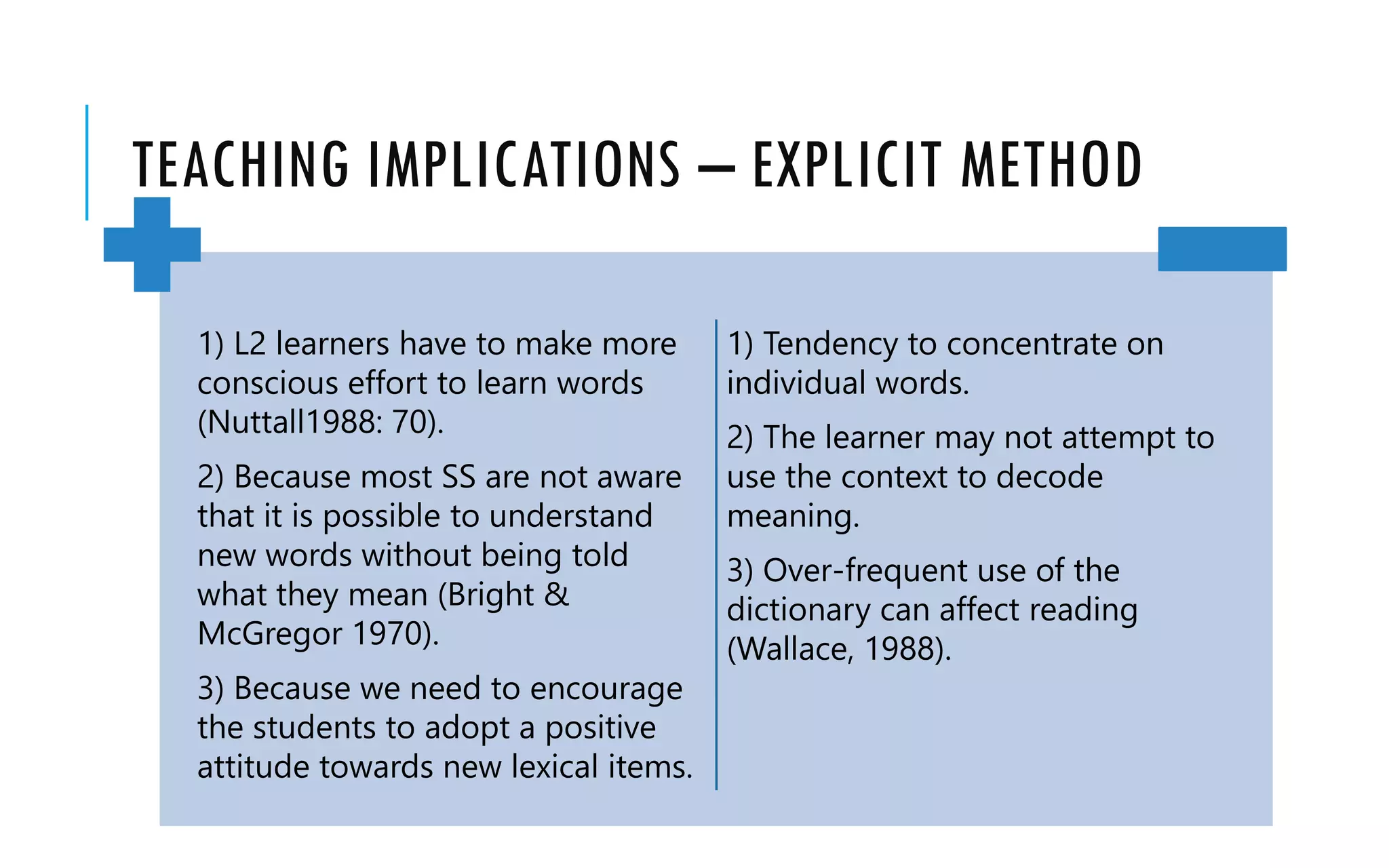 Vocabulary Teaching: Implicit vs Explicit Instruction | PDF