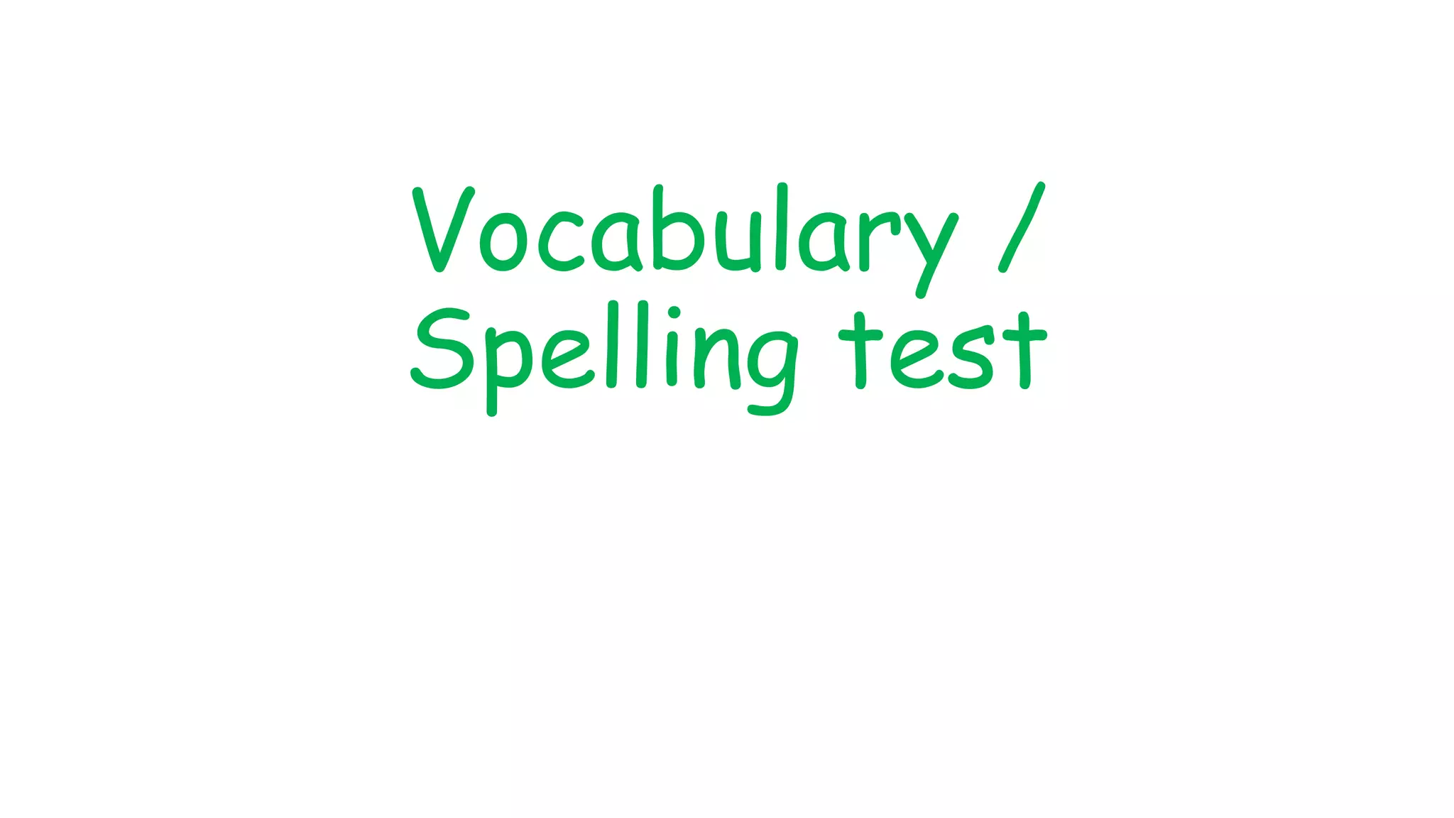 English 3 - Vocabulary test | PPTX