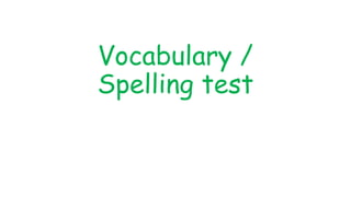 English 3 - Vocabulary test | PPT