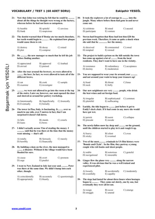 Vocabulary test1 | PDF
