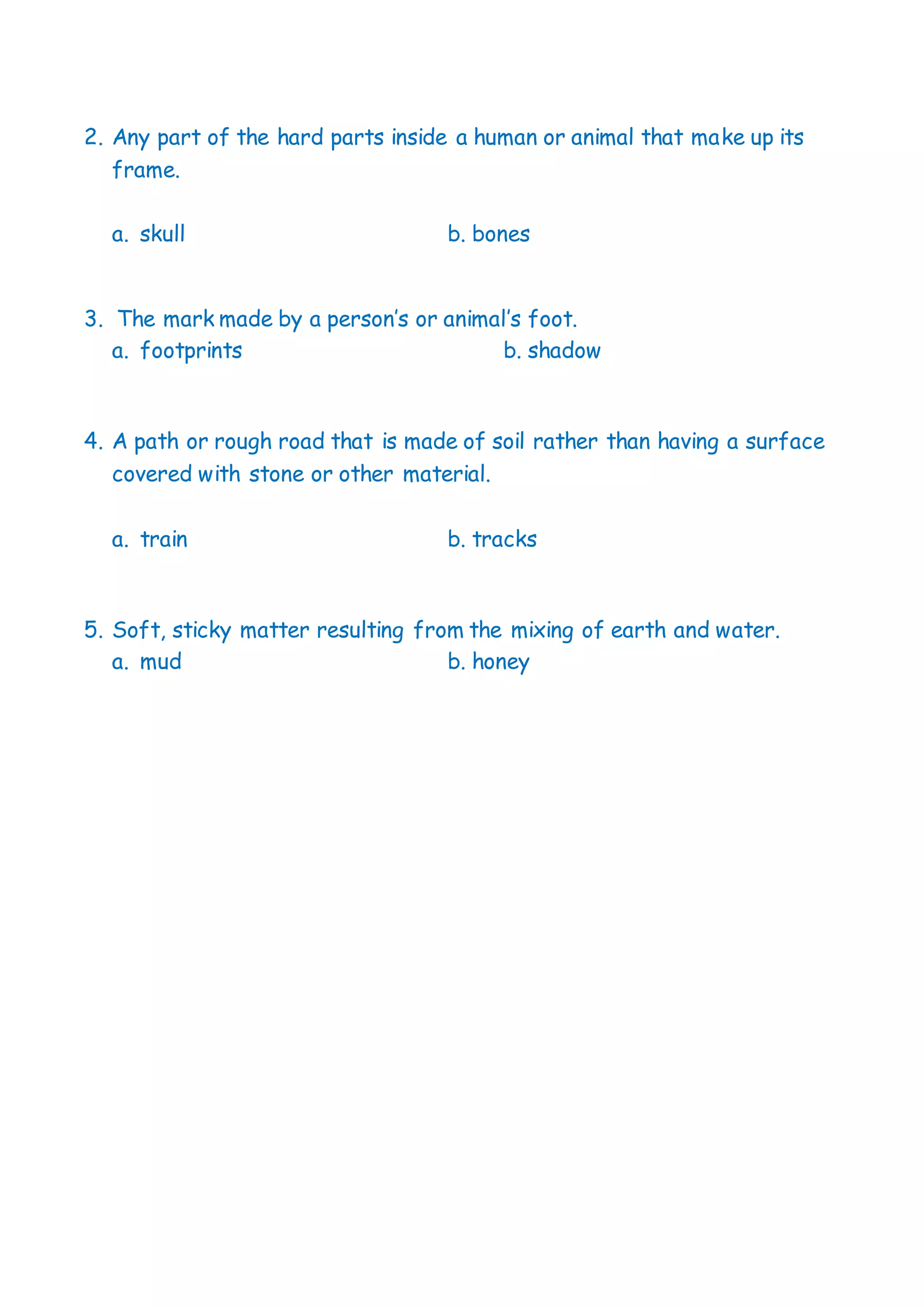 English 3 - Vocabulary test 3 | DOCX