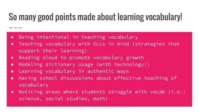 Vocabulary thinking from learning unit #2 | PPT