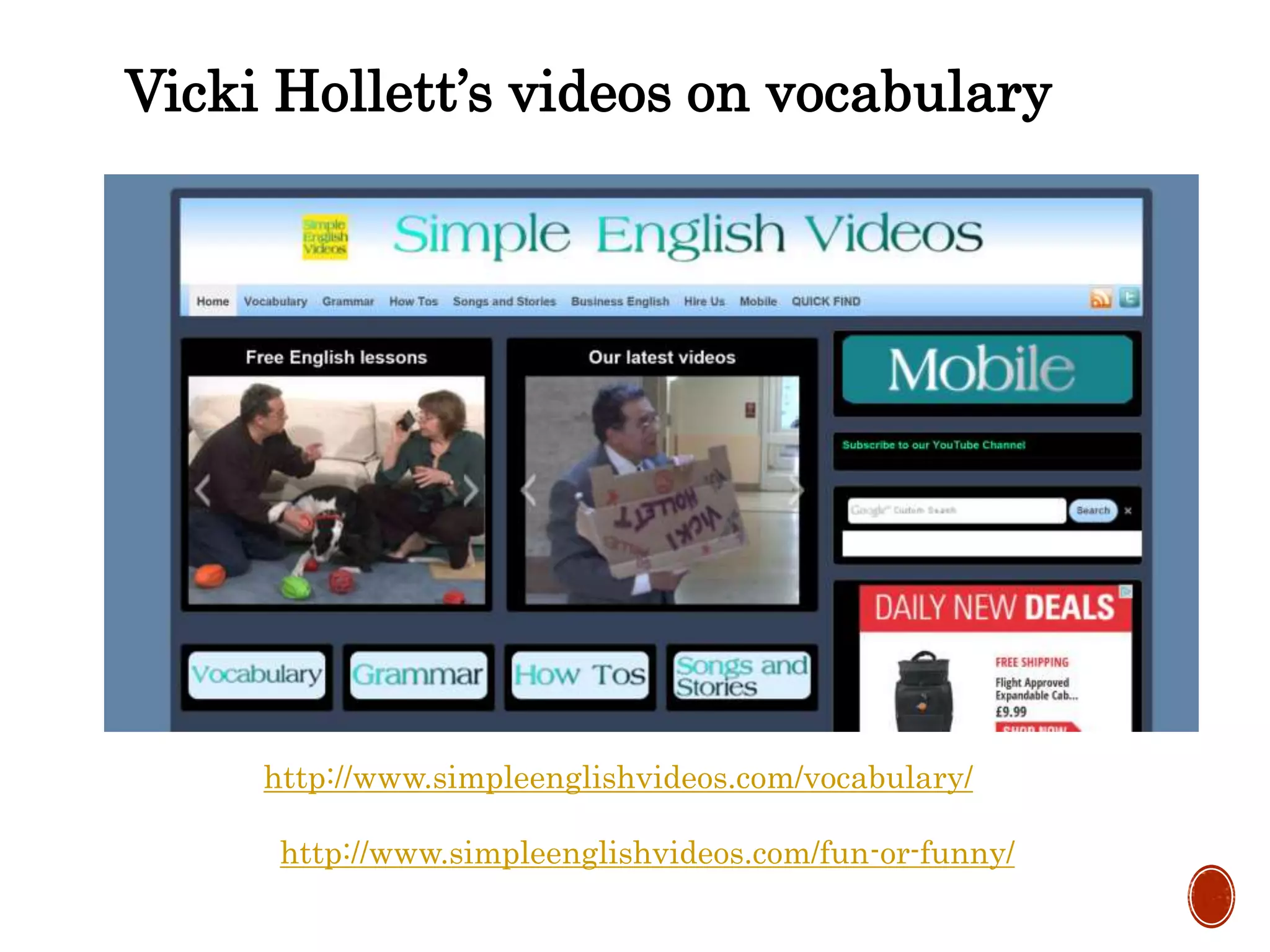Vocabulary tools for learning English | PPT