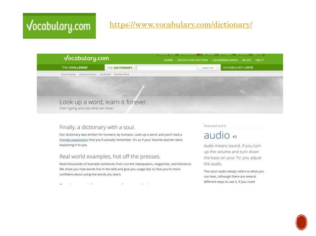 Vocabulary tools for learning English | PPT