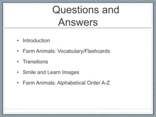 Vocabulary Unit 2 - Farm Animals for kids | PPTX | Dogs | Pets