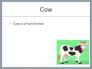 Vocabulary Unit 2 - Farm Animals for kids | PPTX