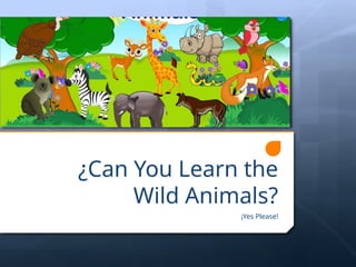 Vocabulary Unit 2 - Wild Animals for Kids | PPTX