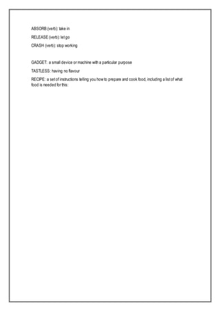 Vocabulary unit 3 | DOCX