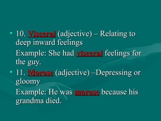 Vocabulary unit 5 | PPT