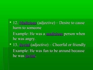 Vocabulary unit 5 | PPT