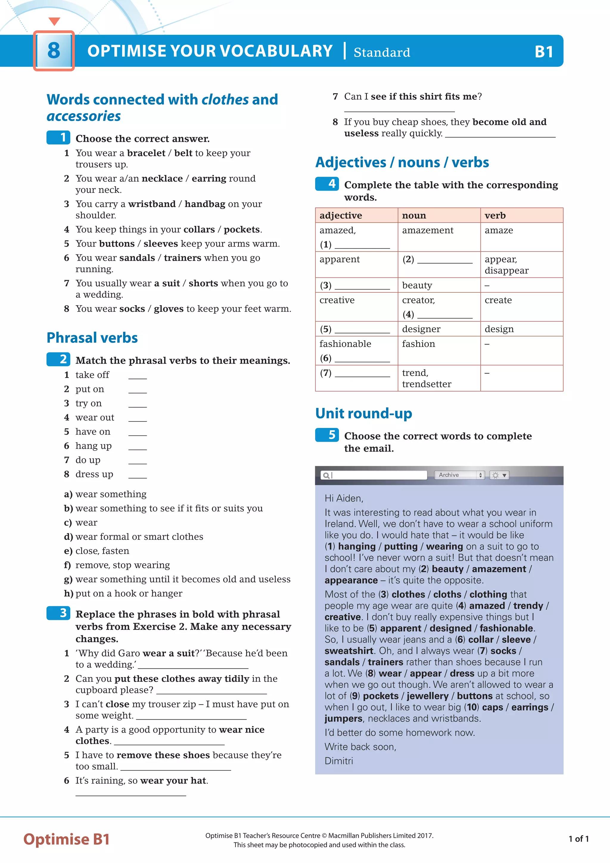 Vocabulary unit 8 | PDF