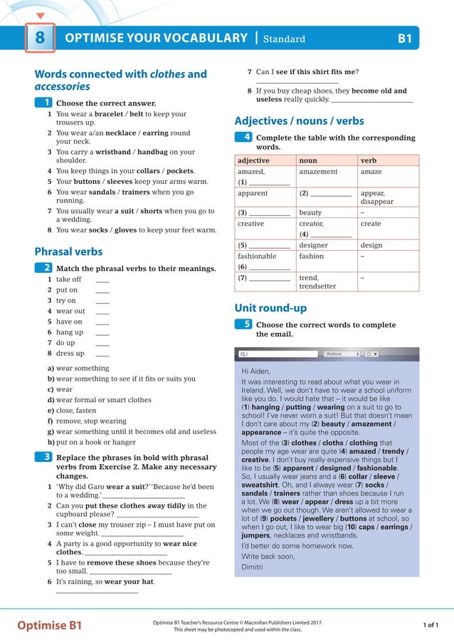 Vocabulary unit 8 | PDF | Women\'s Clothing | Women\'s Fashion