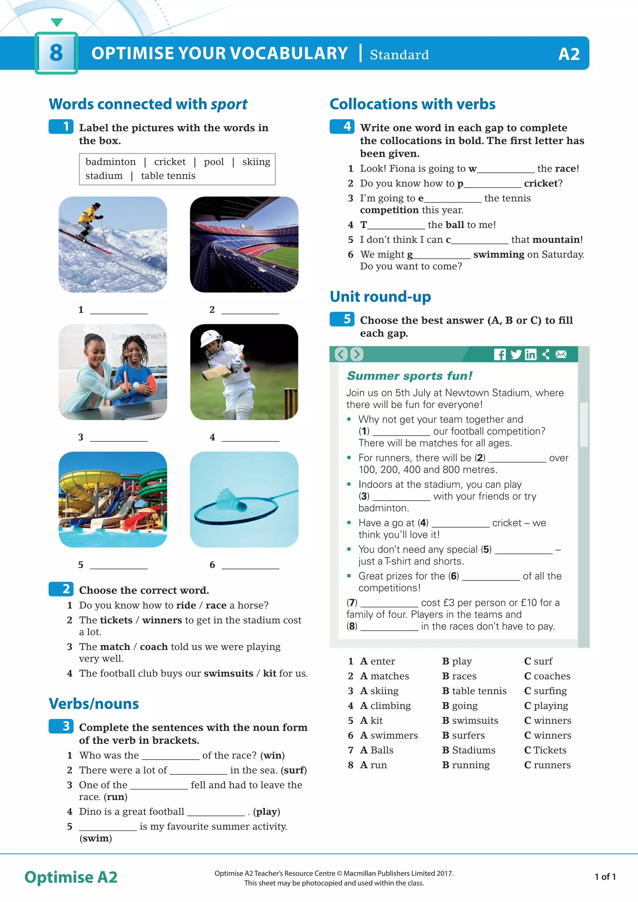 Vocabulary unit 8 | PDF