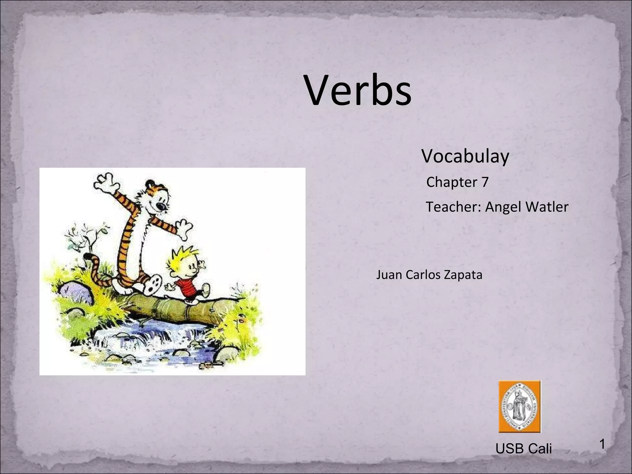 Vocabulary Verbs Chapter 7 | PPT