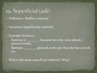 Vocabulary week 2 #11 20 | PPT