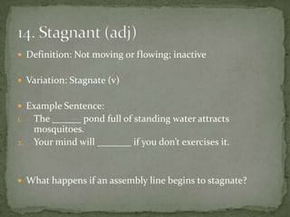 Vocabulary week 2 #11 20 | PPT