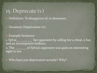 Vocabulary week 2 #11 20 | PPT