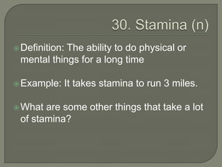 Vocabulary week 3 #21 30 | PPT