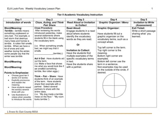 Vocabulary weekly plan template | PPT