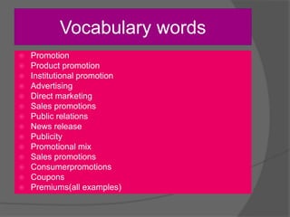 Vocabulary words | PPTX