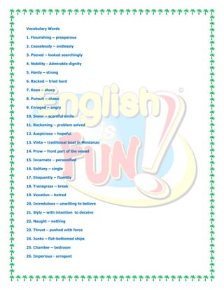 Vocabulary Words and Tag Questions | PDF