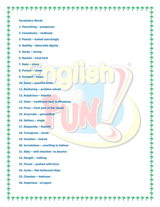 Vocabulary Words and Tag Questions | PDF