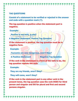 Vocabulary Words and Tag Questions | PDF